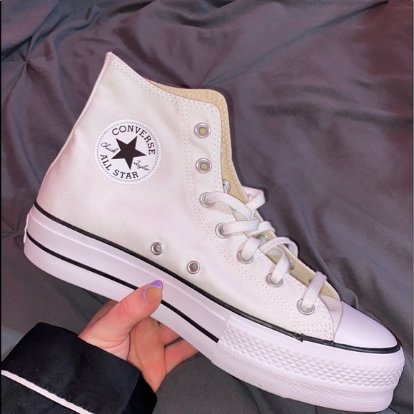 Converse | Shoes | Converse White High Top Platform Shoes | Poshmark